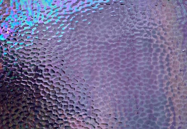 Iridised Sea Glass Light Purple Hammered - Lead & Light
